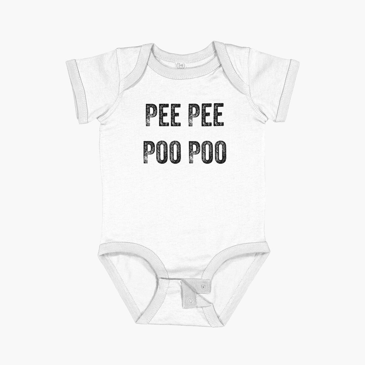 Luvly Pee Pee Poo Poo Distressed Short Sleeve Baby One-Piece, New Born ...