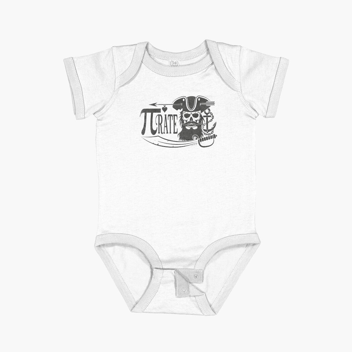 Luvly Pi Rate - Funny Math Pirate Short Sleeve Baby One-Piece, New Born ...