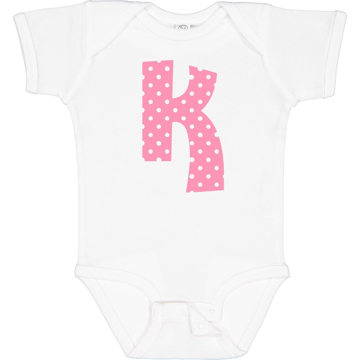 Luvly Pink And White Polka Dots Lower Case Letter K Baby Bodysuit ...