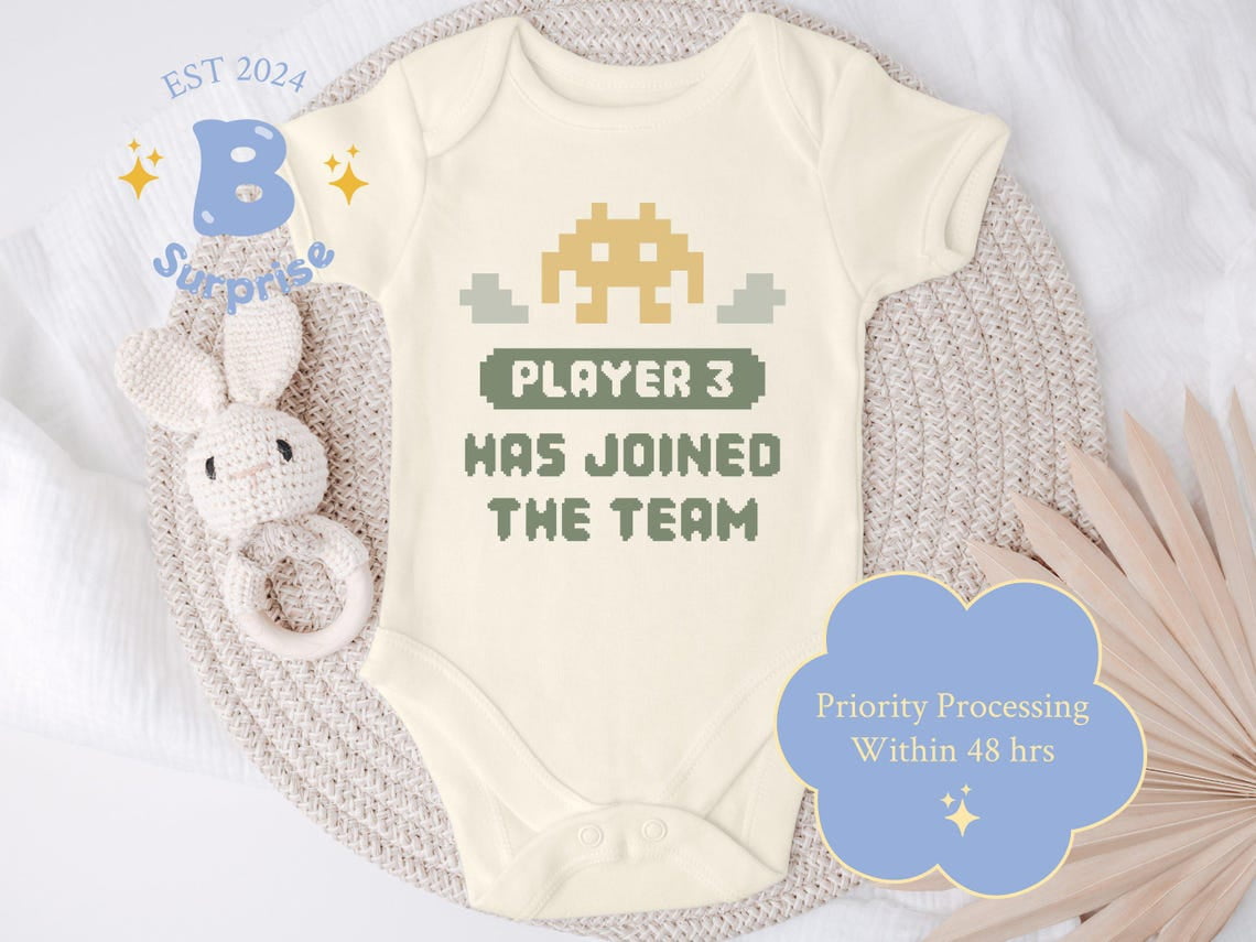 Luvly Player 3 Joined | Gamer Baby Bodysuit For Boys | Cute Gaming Baby ...