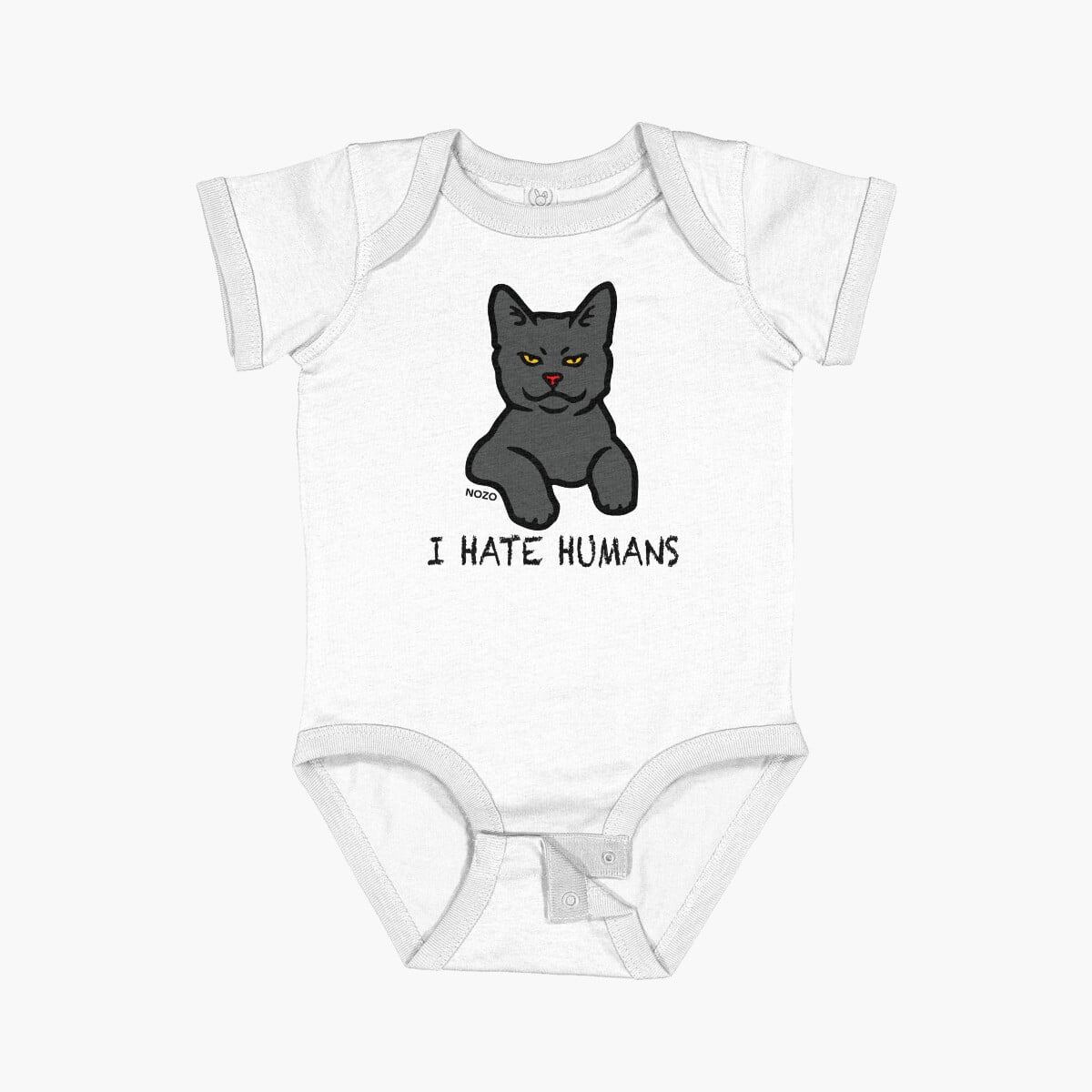 Luvly Pop Cat - I Hate Humans Short Sleeve Baby One-Piece, New Born ...