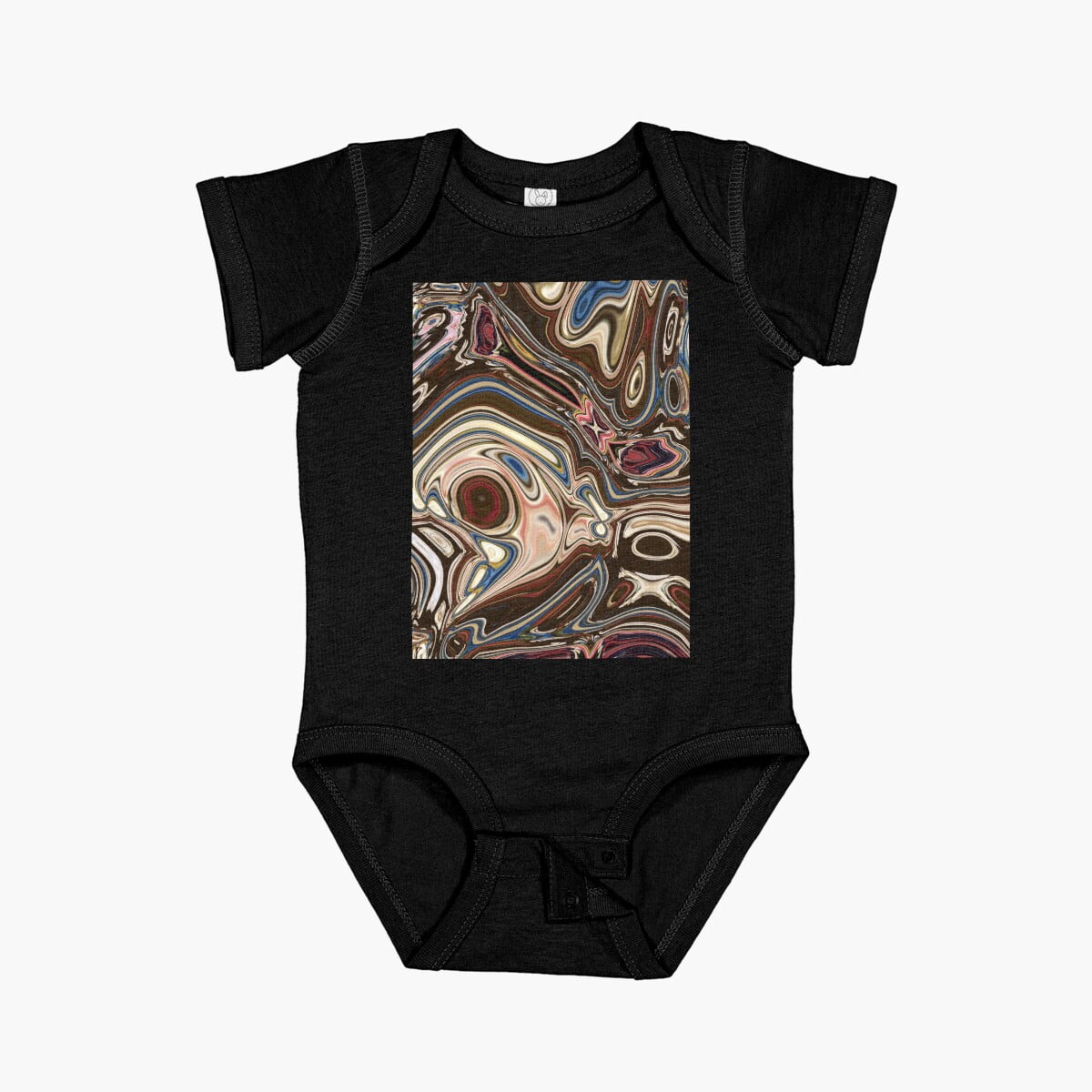 Luvly Preppy Chocolate Brown Tan Marble Swirls Mid Century Modern Short ...