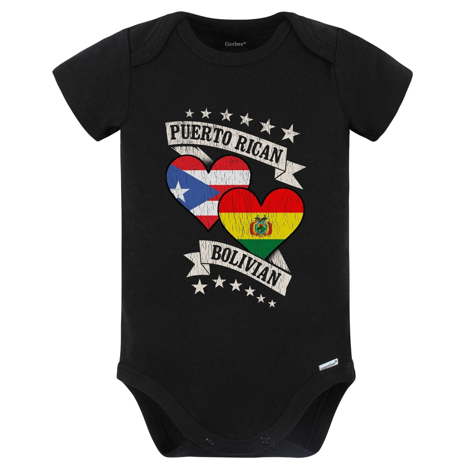 Luvly Puerto Rican Bolivian Heart Flags Puerto Rico Bolivia Baby ...
