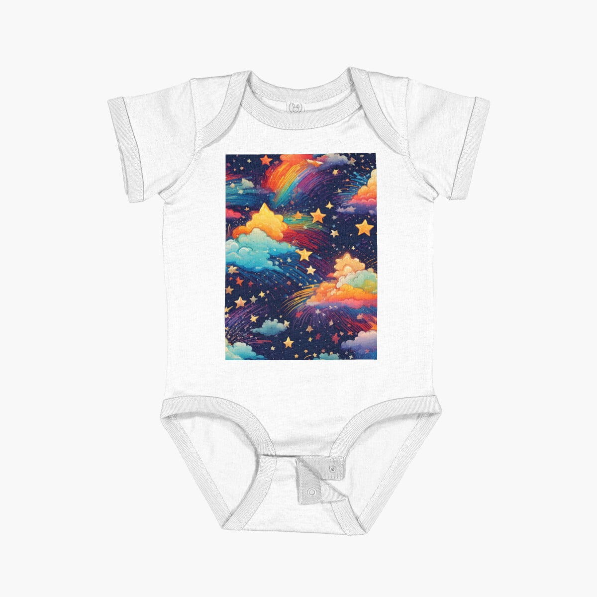 Luvly Rainbow-Colored Shooting Stars With Fluffy Cartoon Clouds Short ...
