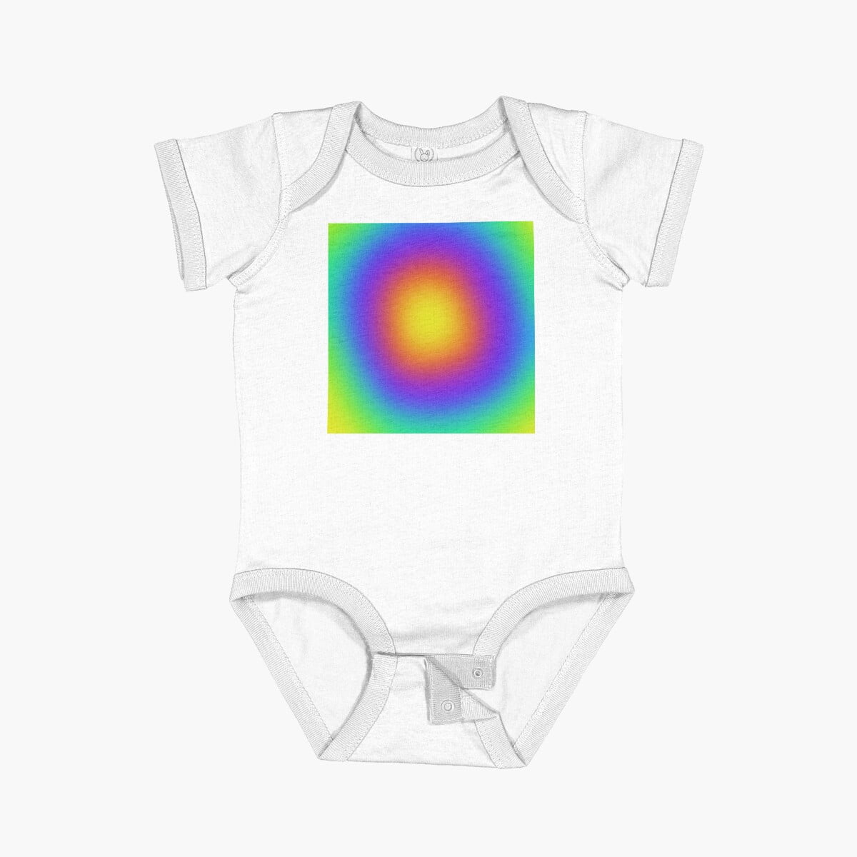 Luvly Rainbow Gradient Color Burst - Bright Short Sleeve Baby One-Piece ...