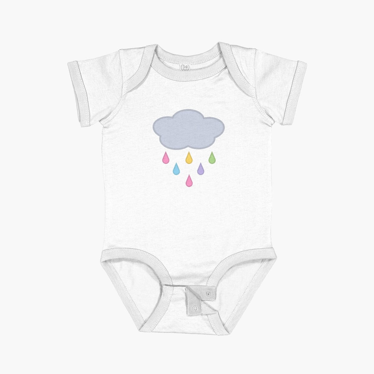 Luvly Raining Rainbow Raindrop Rain Cloud In Purple Short Sleeve Baby ...