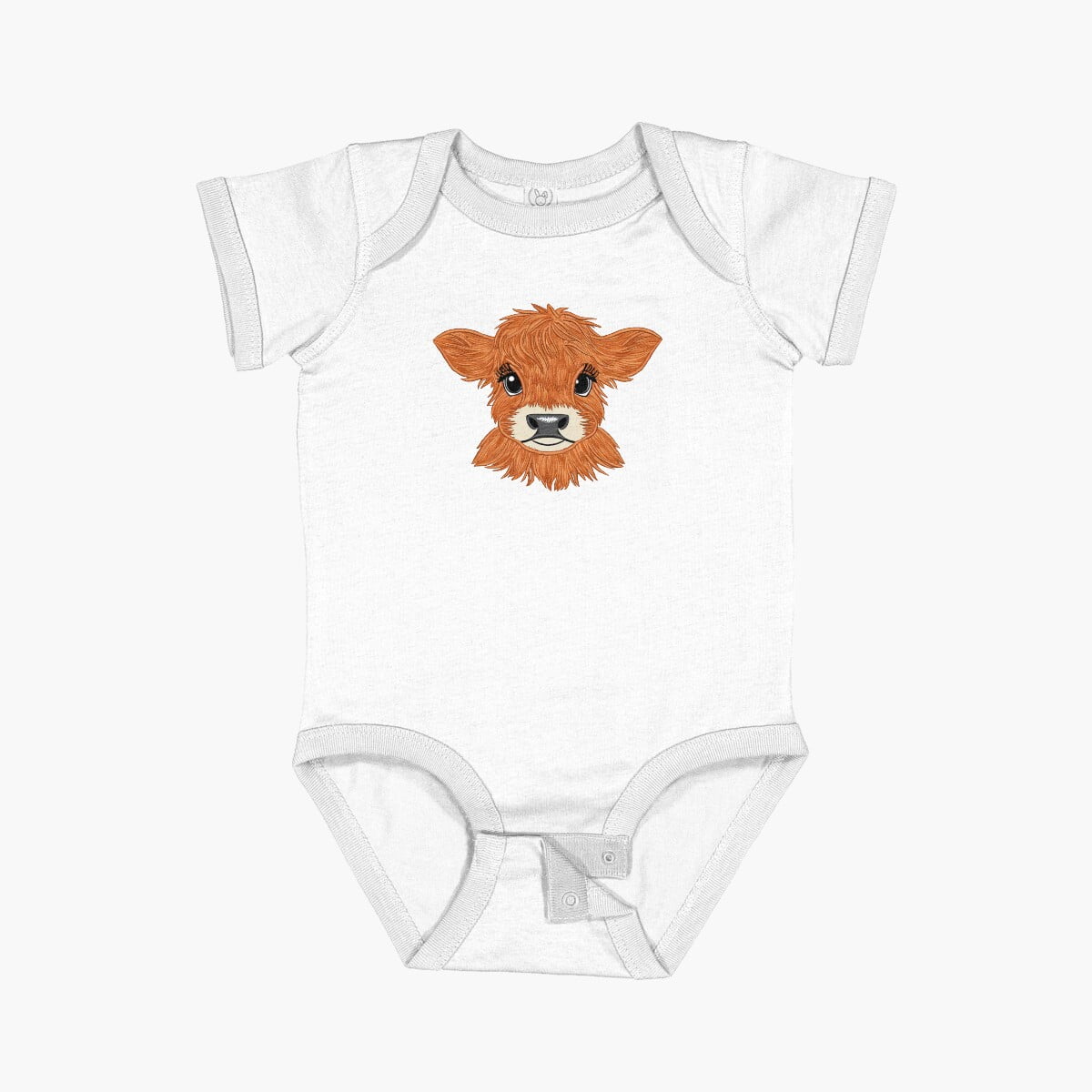 Luvly Red Highland Cow Calf Short Sleeve Baby One-Piece, New Born, Baby ...