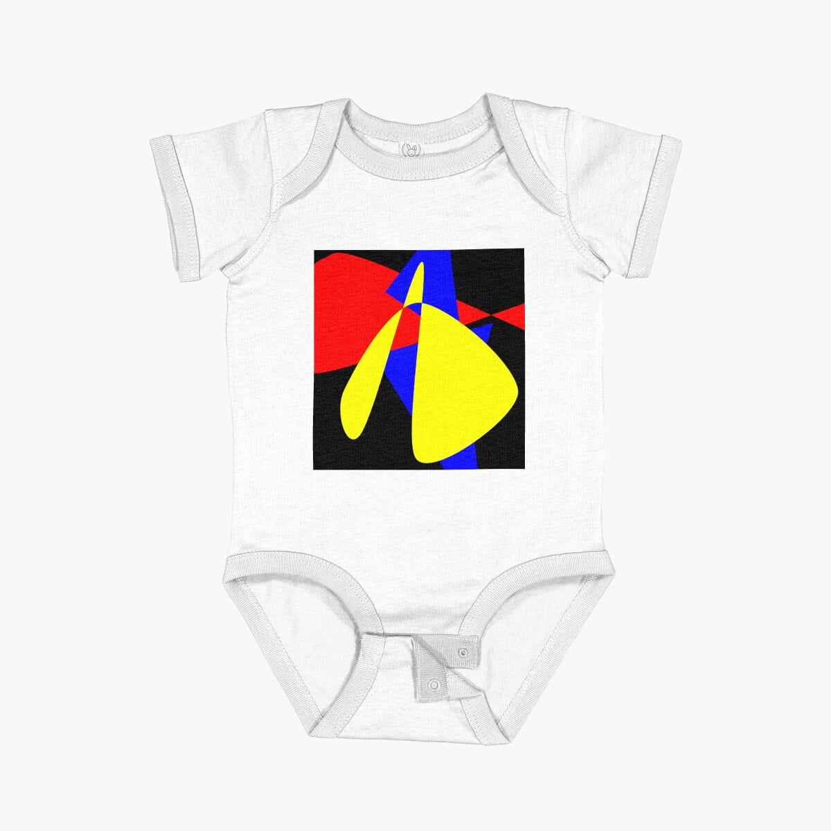 Luvly Red Yellow Blue Pointy And Curvy Abstract Art Short Sleeve Baby ...