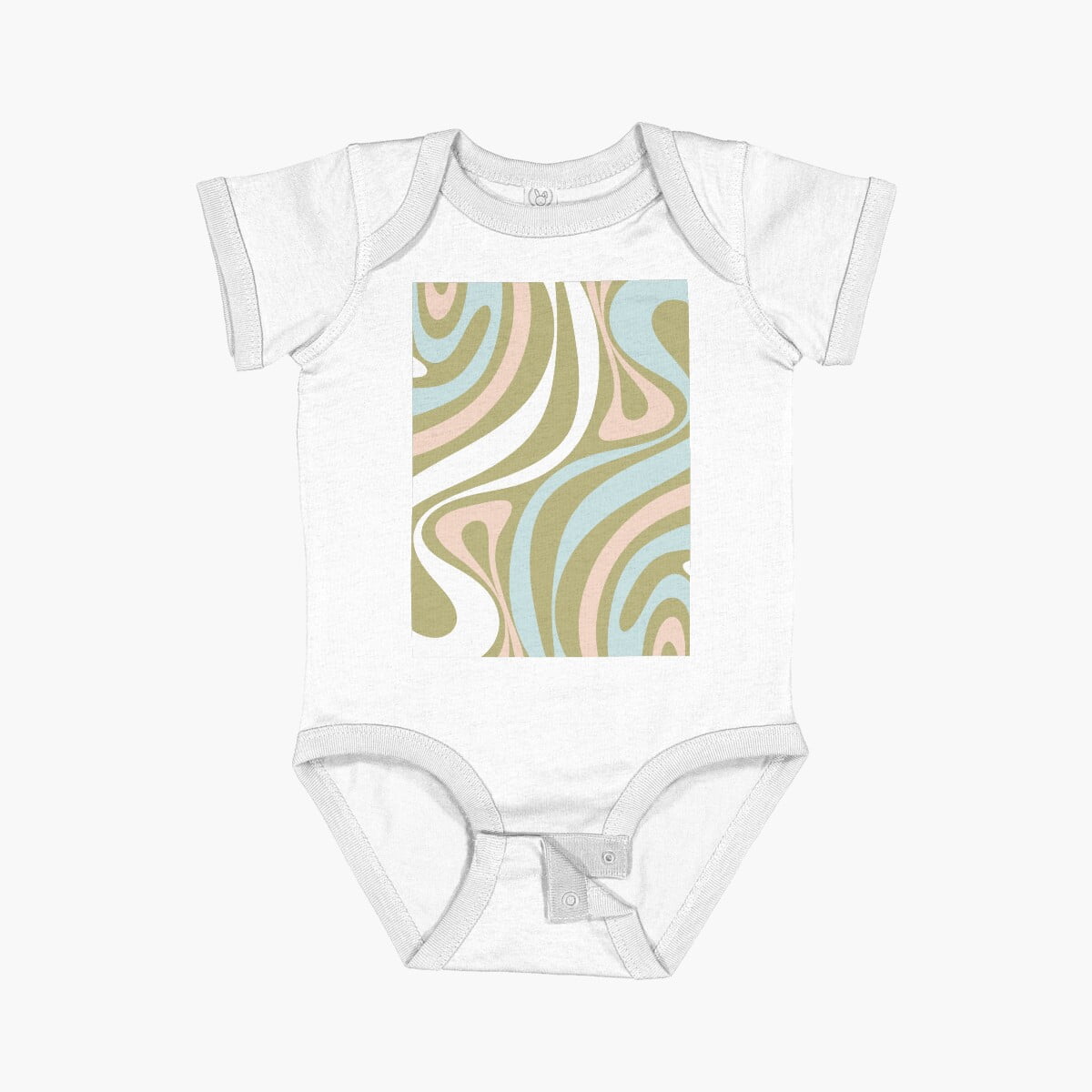 Luvly Retro Abstract New Groove Swirl Vertical Pattern Soft Sage Green ...