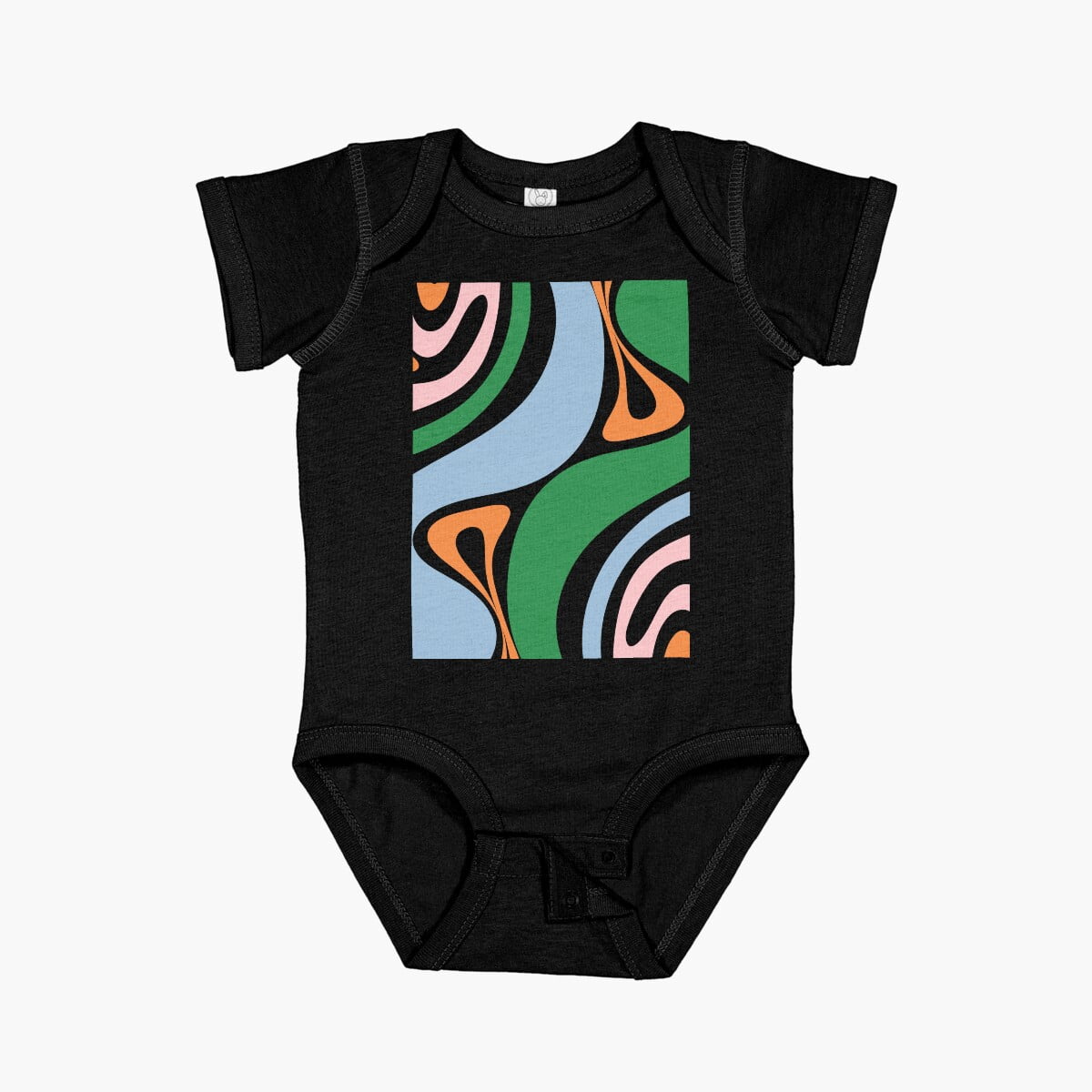 Luvly Retro Abstract New Groove Trippy Boho Pattern Green Baby Blue ...