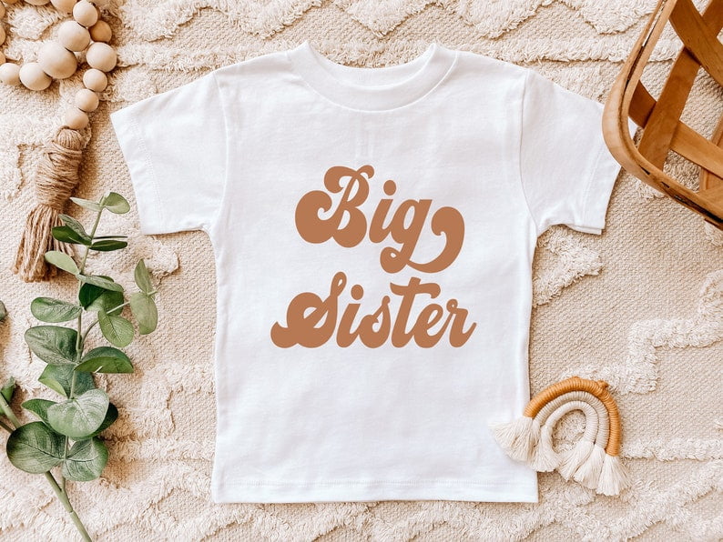 Luvly Retro Big Sister Toddler Shirt, Vintage Big Sister Shirt, Retro Pregnancy Announcement ...