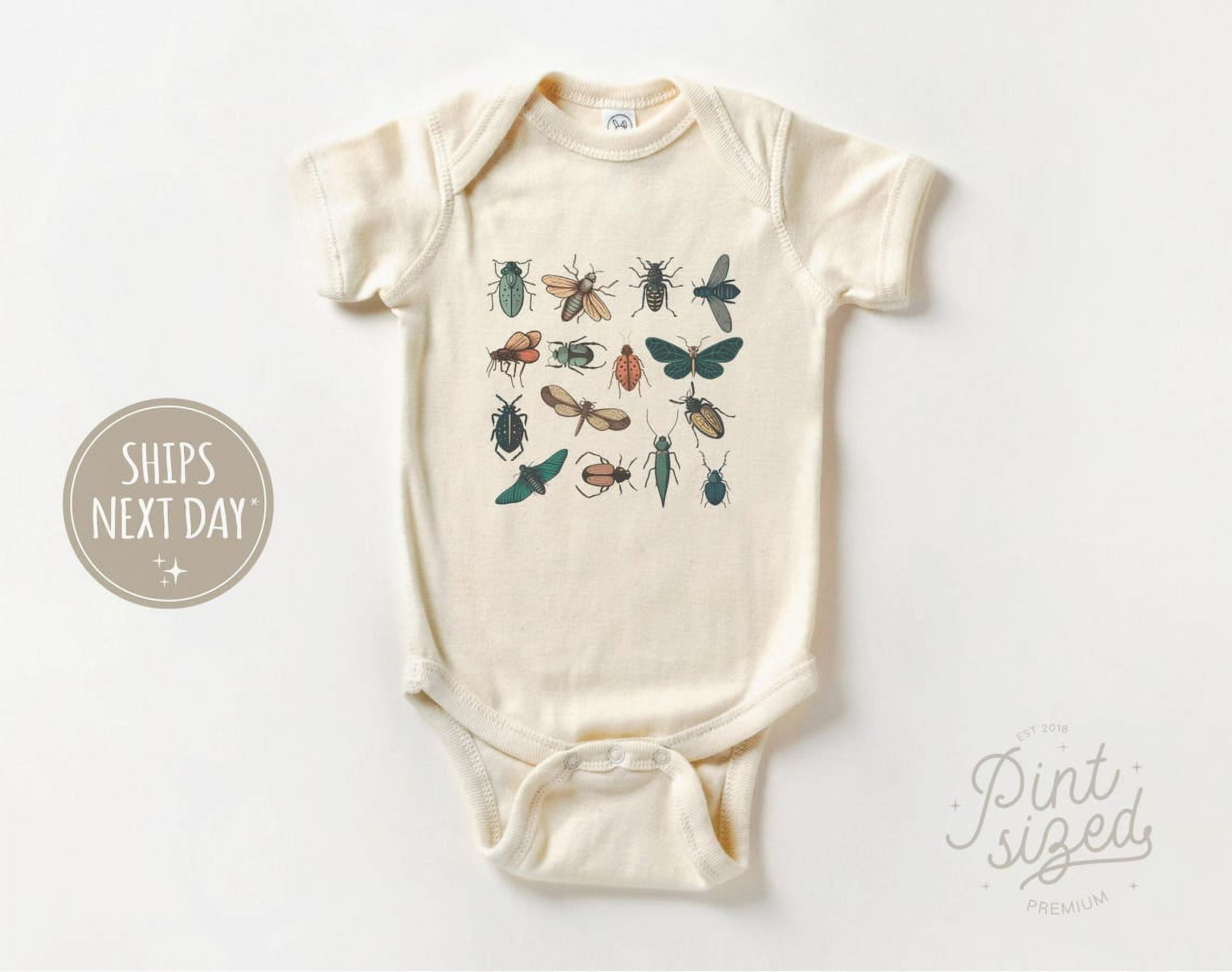 Luvly Retro Bugs - Vintage Entomologist Bodysuit - Cute Insect Natural ...