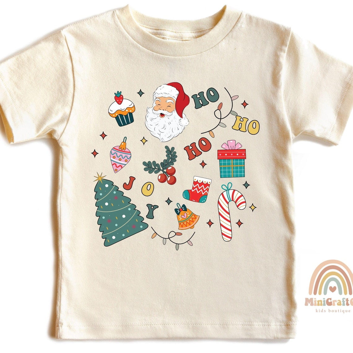 Luvly Retro Christmas Doodles Kids Shirt, Christmas Gift For Kids ...