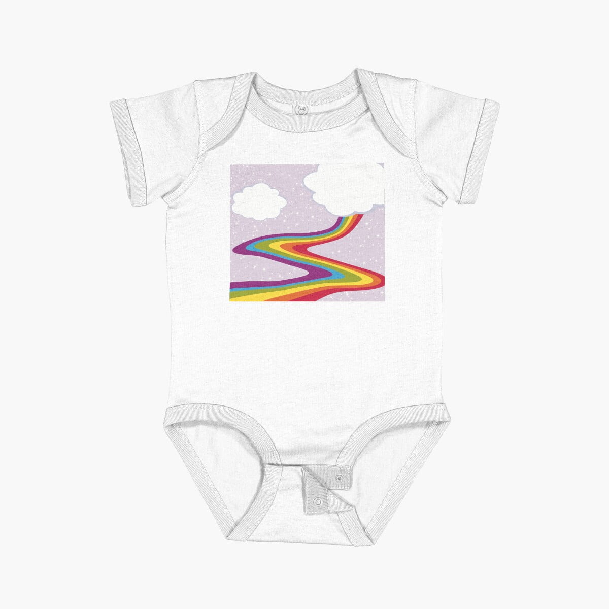 Luvly Retro Pastel 90S 2000S Y2K Rainbow And Stars Short Sleeve Baby ...