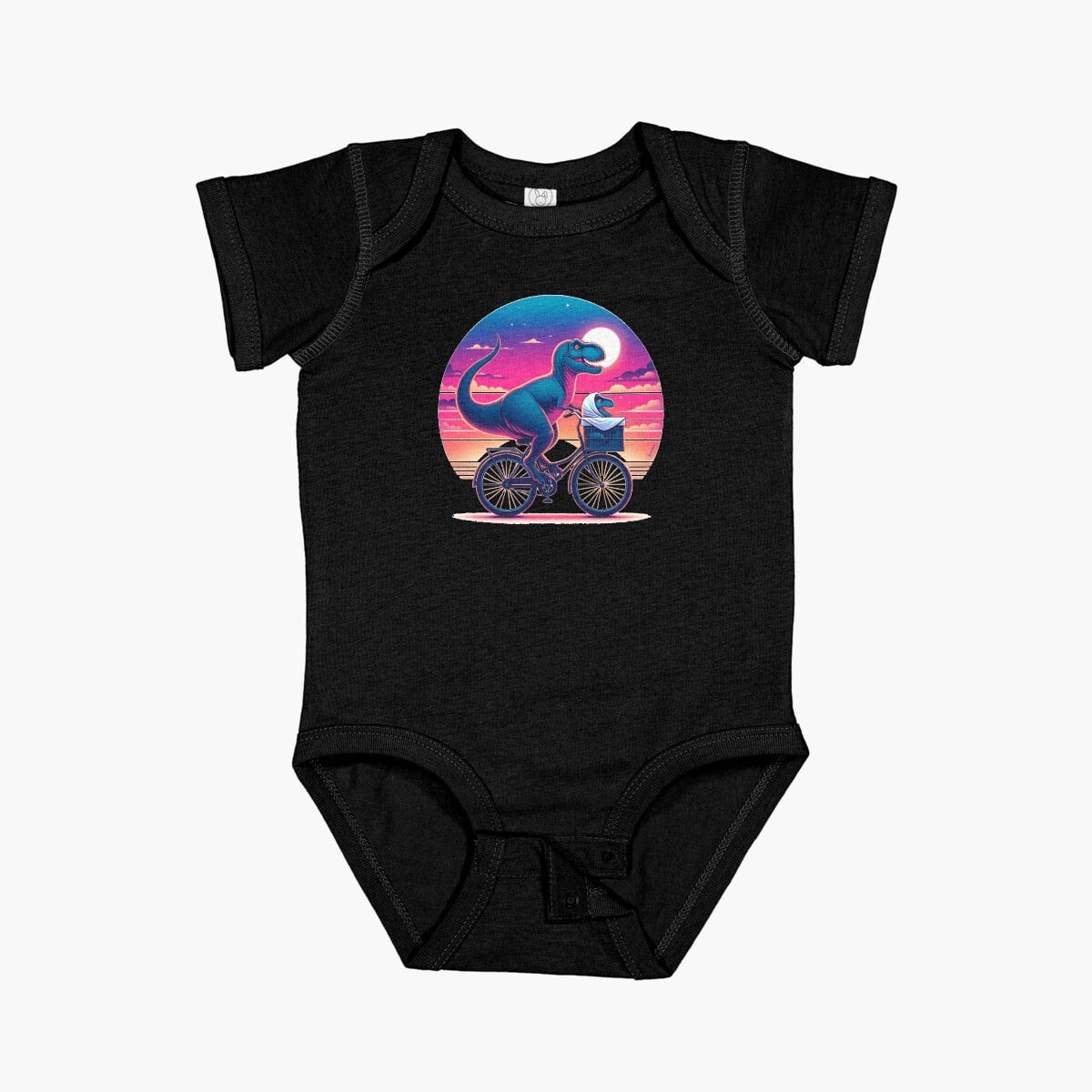 Luvly Retro Vintage Sunset Sunrise Trex Dinosaur On Bike, Dinosaur ...