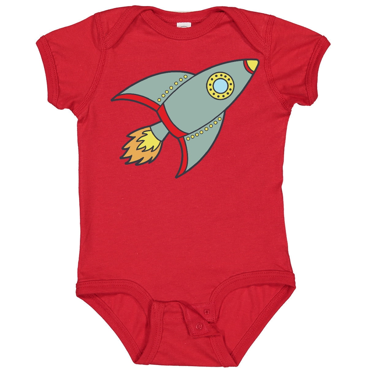 Luvly Rocket Baby Bodysuit Space Shuttle Blast Off Outer Flames Grey Gray, New Born, Baby Shower ...