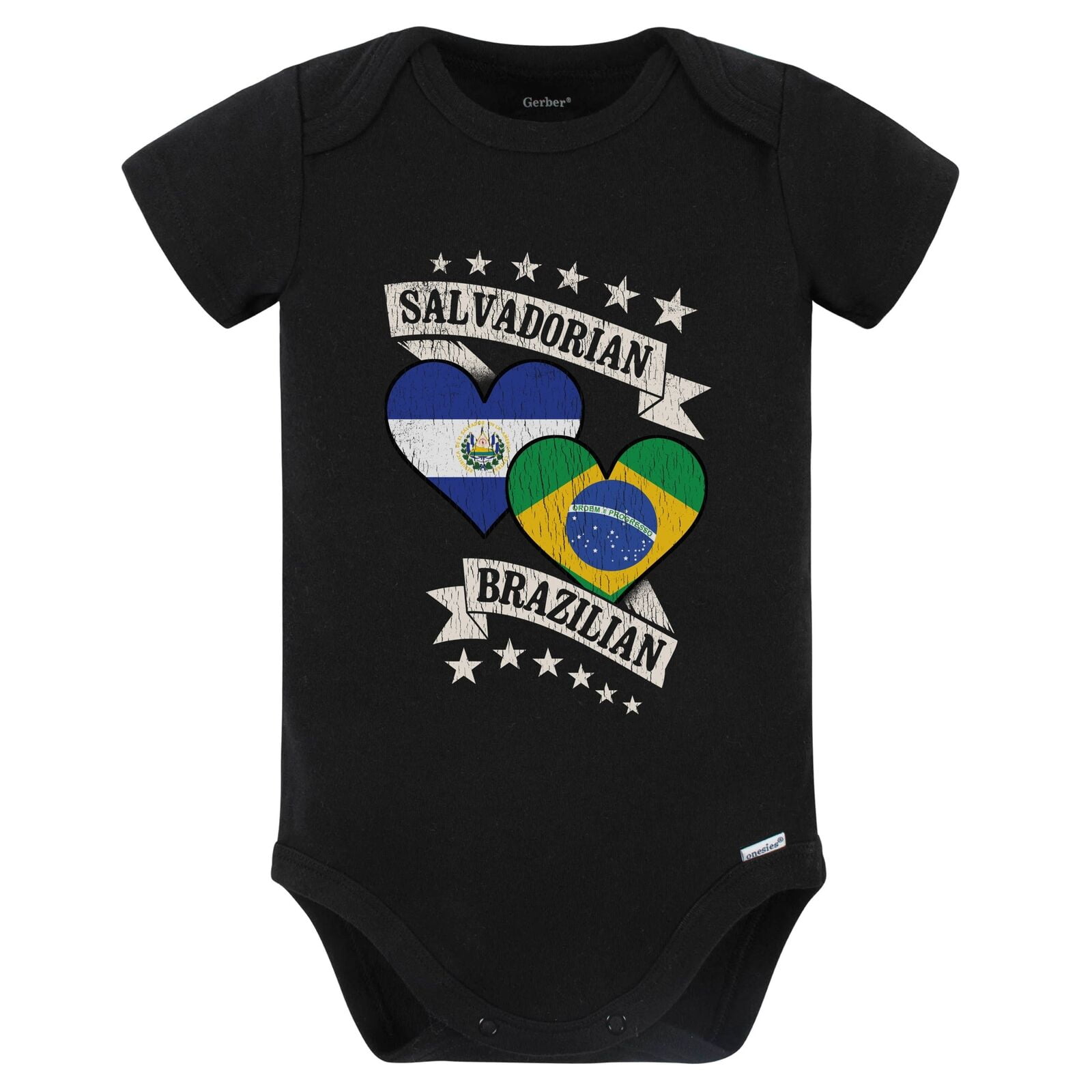 Luvly Salvadorian Brazilian Heart Flags El Salvador Brazil Baby ...