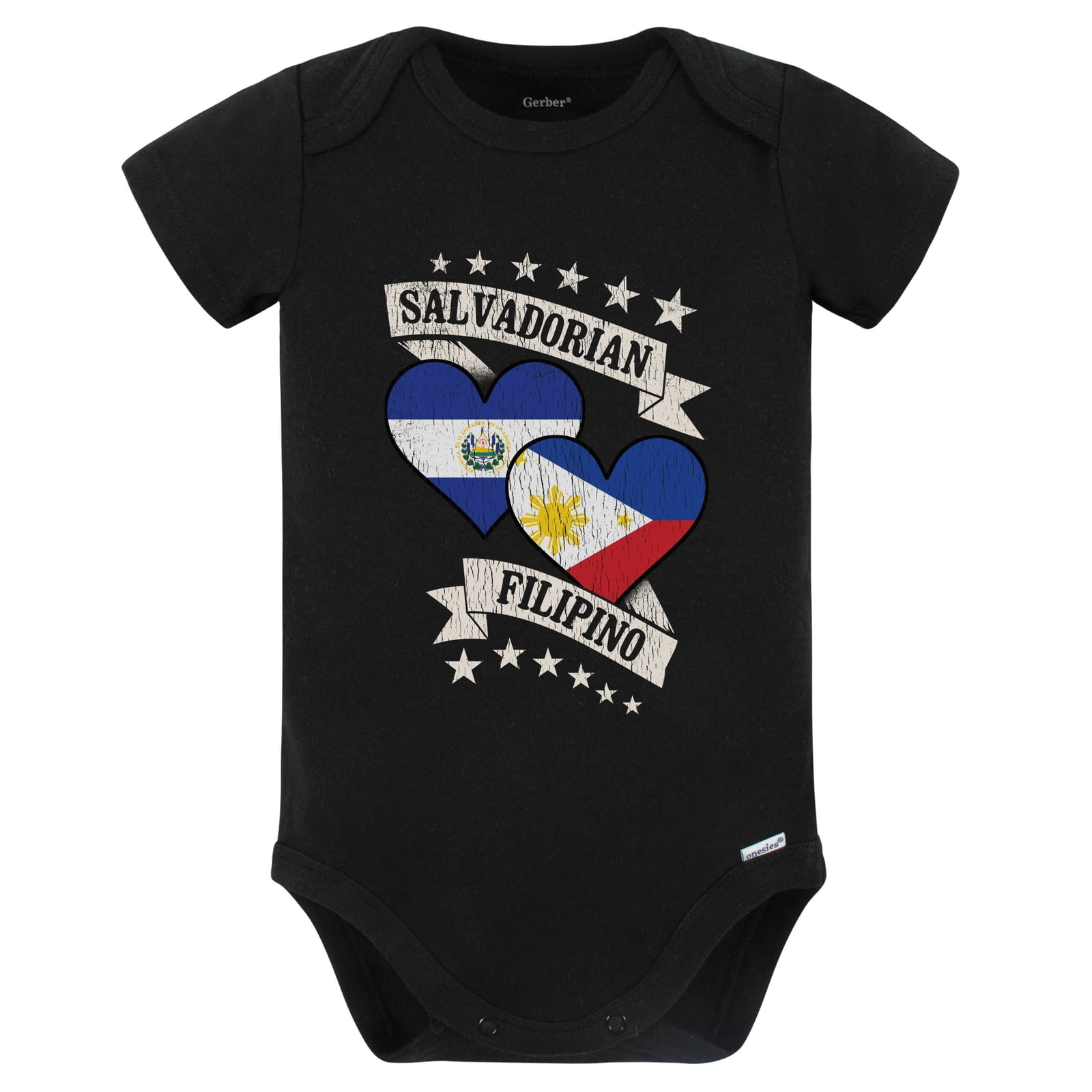 Luvly Salvadorian Filipino Heart Flags El Salvador Philippines Baby ...