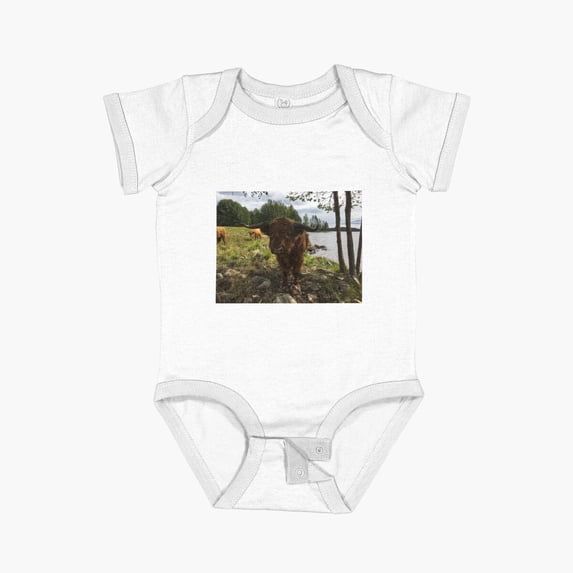 Luvly Scottish Highland Cattle Bulls 2035 Short Sleeve Baby One-Piece ...
