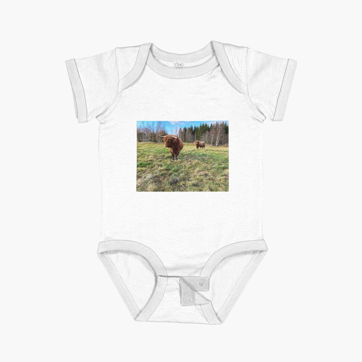 Luvly Scottish Highland Cattle Bulls 2591 Short Sleeve Baby One-Piece ...