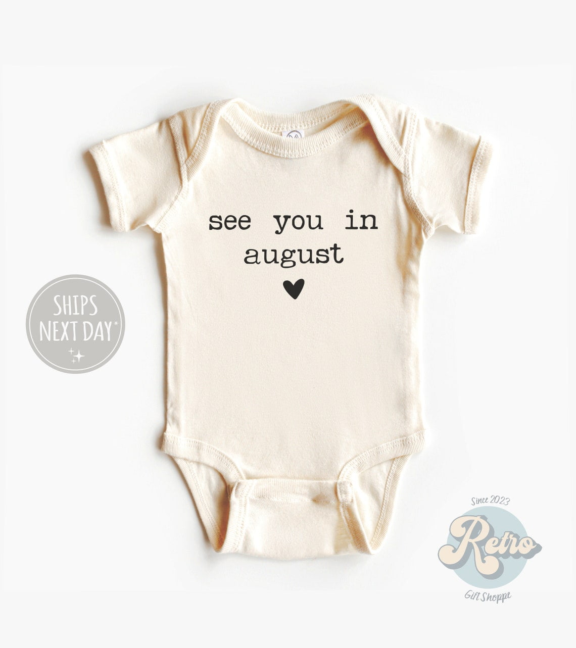 Luvly See You In August - Vintage Baby Announcement Bodysuit - August ...
