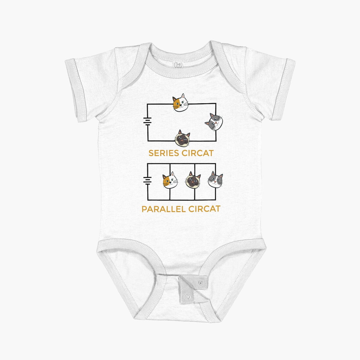 Luvly Series And Parallel Circuit- Circat Short Sleeve Baby One-Piece ...