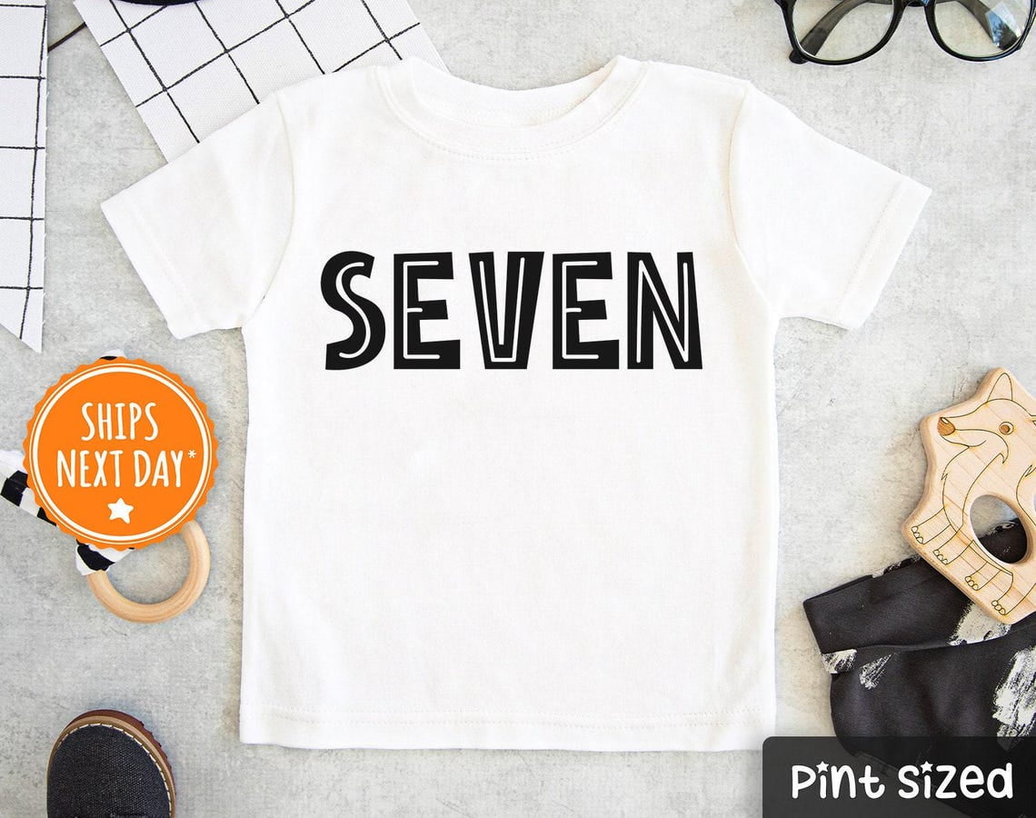Luvly Seventh Birthday Boy Shirt- 7Th Birthday Baseball Tee- Seven ...