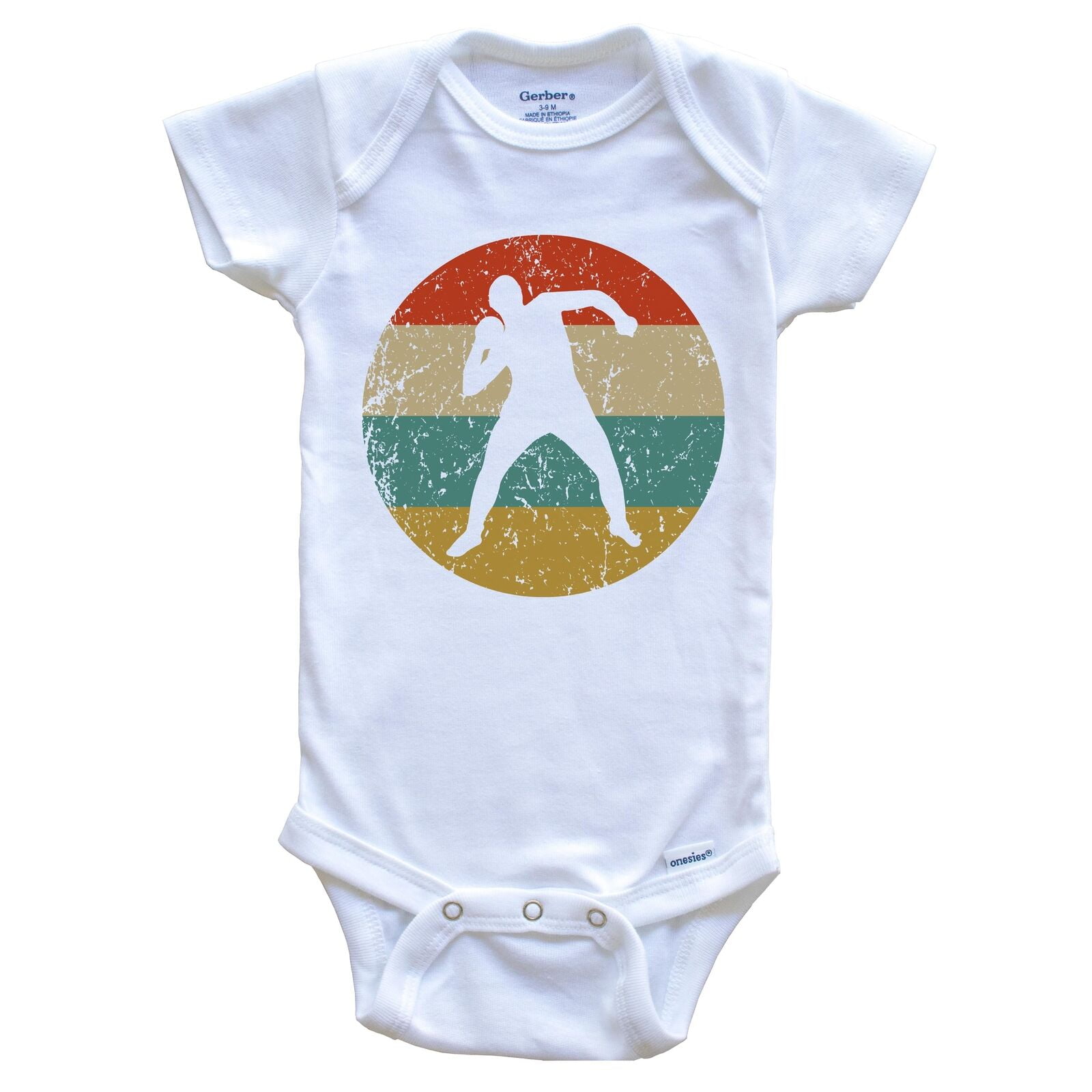 Luvly Shot Put Vintage Retro Track And Field Circle Icon One Piece Baby ...