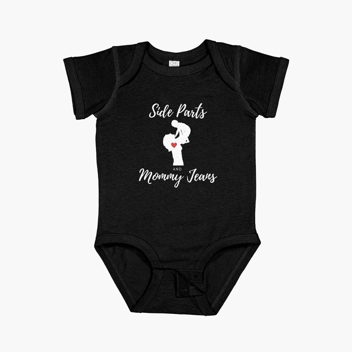 Luvly Side Parts And Mommy Jeans Skinny Short Sleeve Baby One-Piece ...