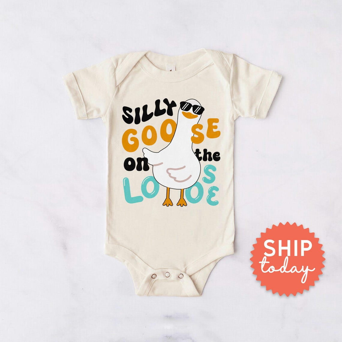 Luvly Silly Goose Baby Bodysuit, Funny Baby Outfit, Cute Goose Design ...