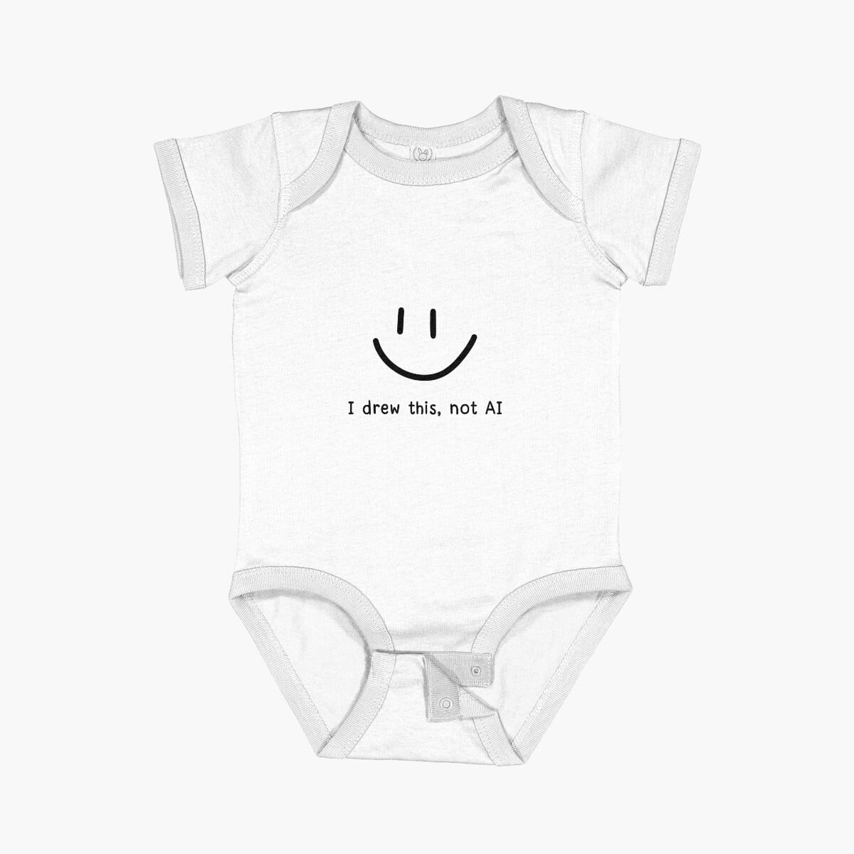 Luvly Smiley "I Drew This, Not Ai" Short Sleeve Baby One-Piece, New ...