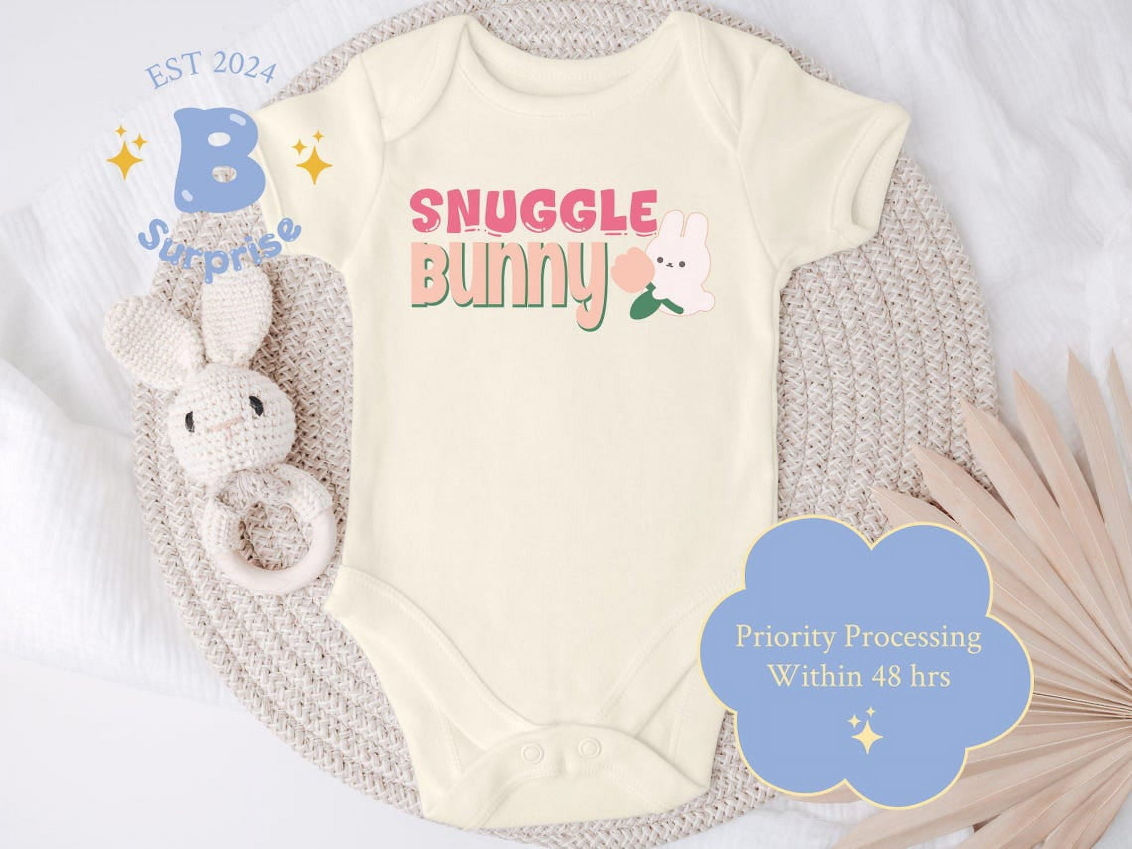 Luvly Snuggle Bunny | Cute Baby Girl Natural Bodysuit | Adorable Bunny Design | Infant Girl ...