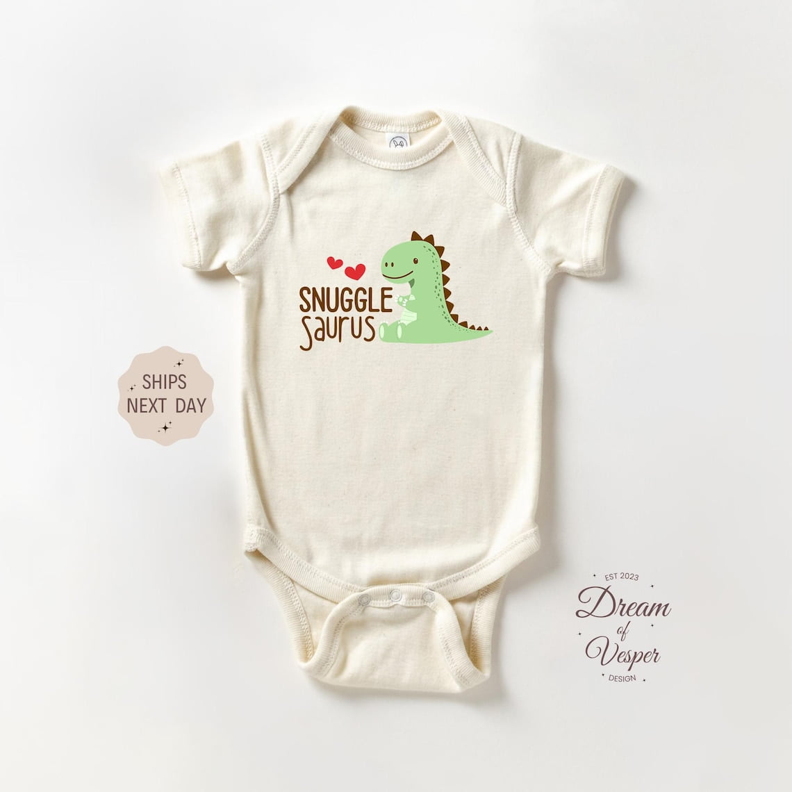 Luvly Snuggle Saurus Baby, Cute Dinosaur Bodysuit, T‑Rex Baby Bodysuit ...