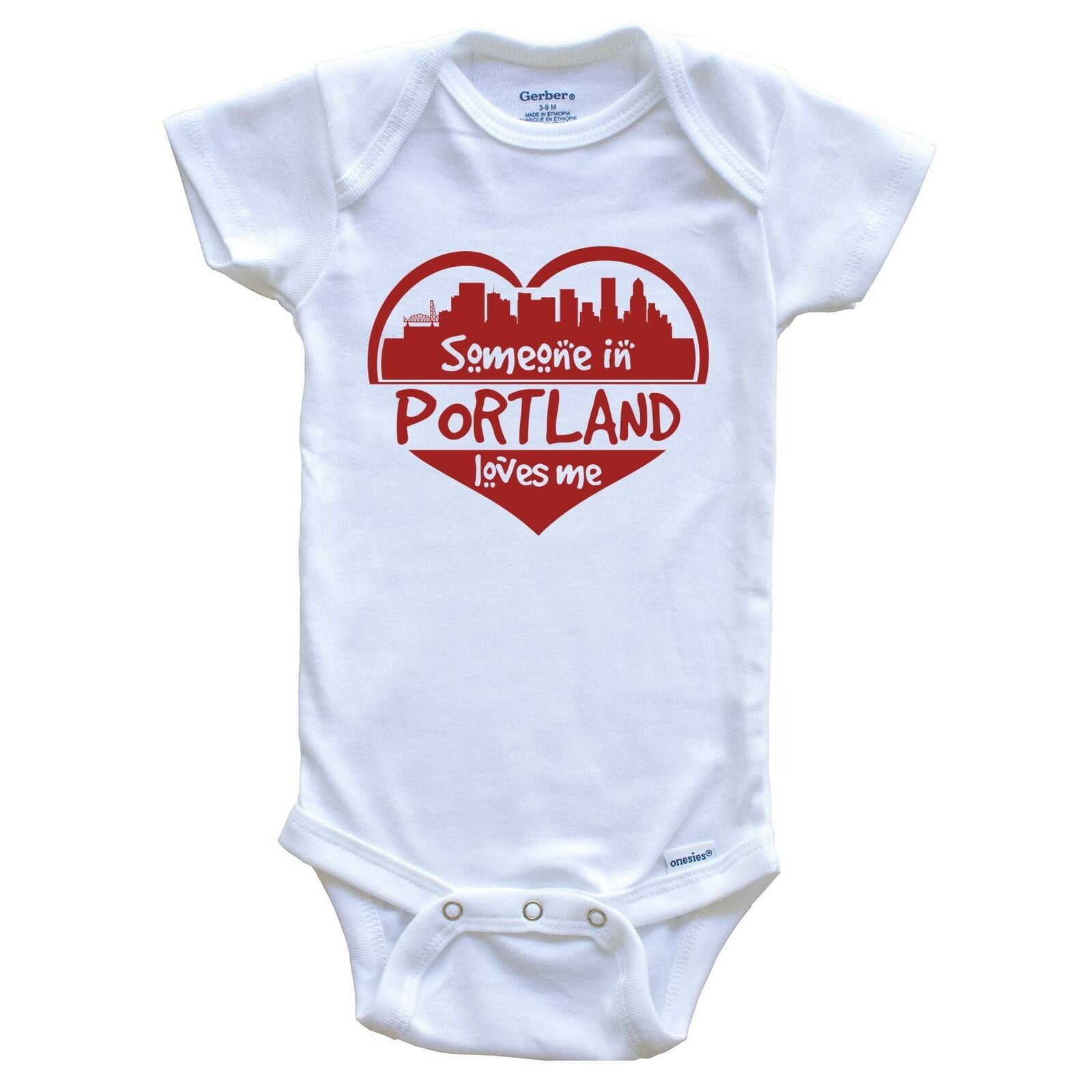 Luvly Someone In Portland Loves Me Portland Oregon Skyline Heart Baby ...