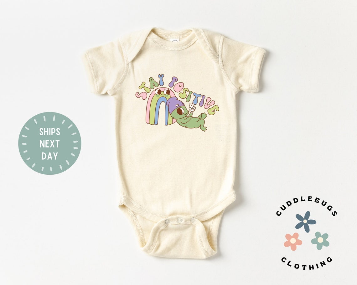 Luvly Stay Positive Baby Onesies® Bodysuit - Inspirational Bodysuit ...