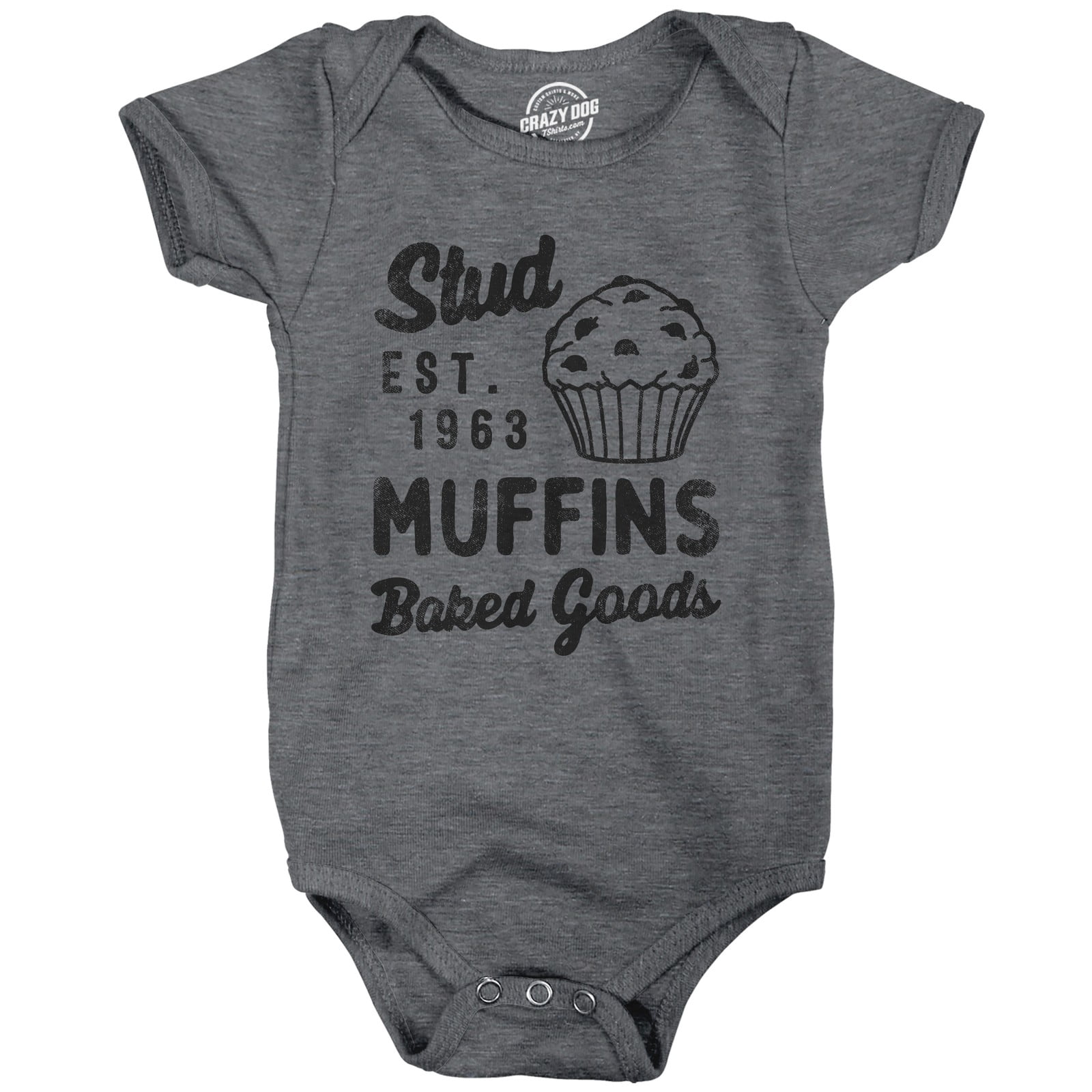 Luvly Stud Muffins Baked Goods Baby Bodysuit Funny Bakery Joke Jumper ...
