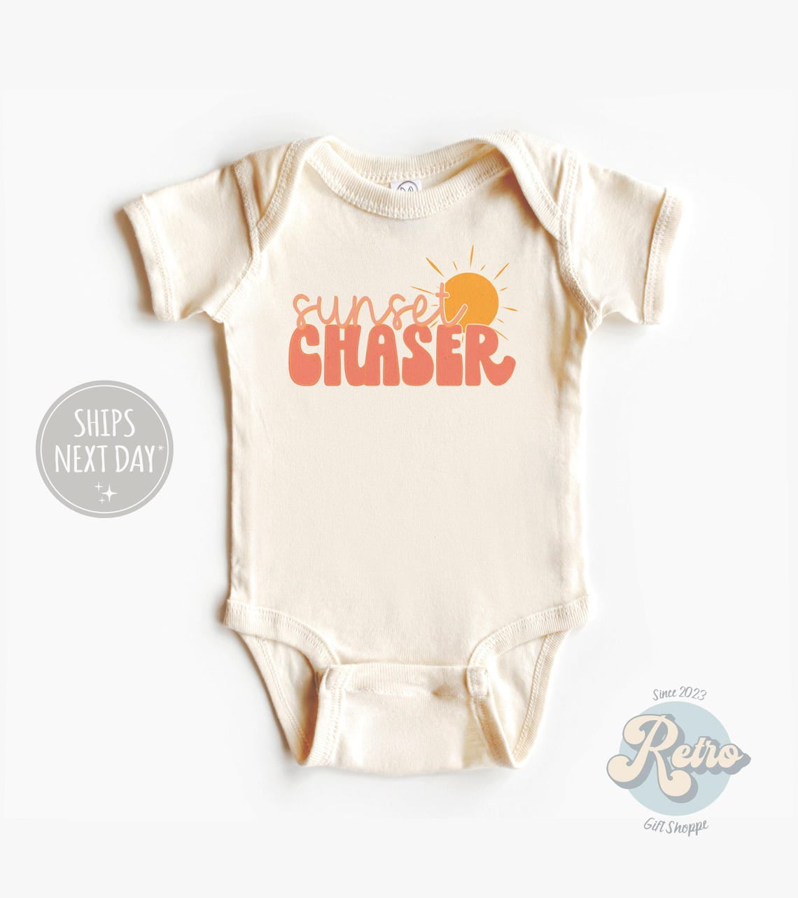 Luvly Sunset Chaser Bodysuit Summertime Natural Baby Retro Summer Baby Gift Trendy Spring ...
