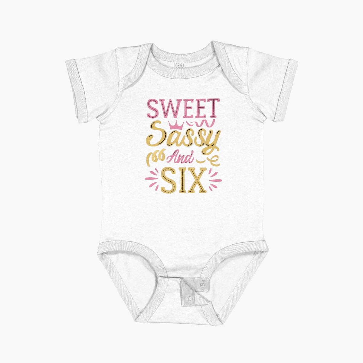 Luvly Sweet Sassy And Six - Birthday Quotes Short Sleeve Baby One-Piece ...