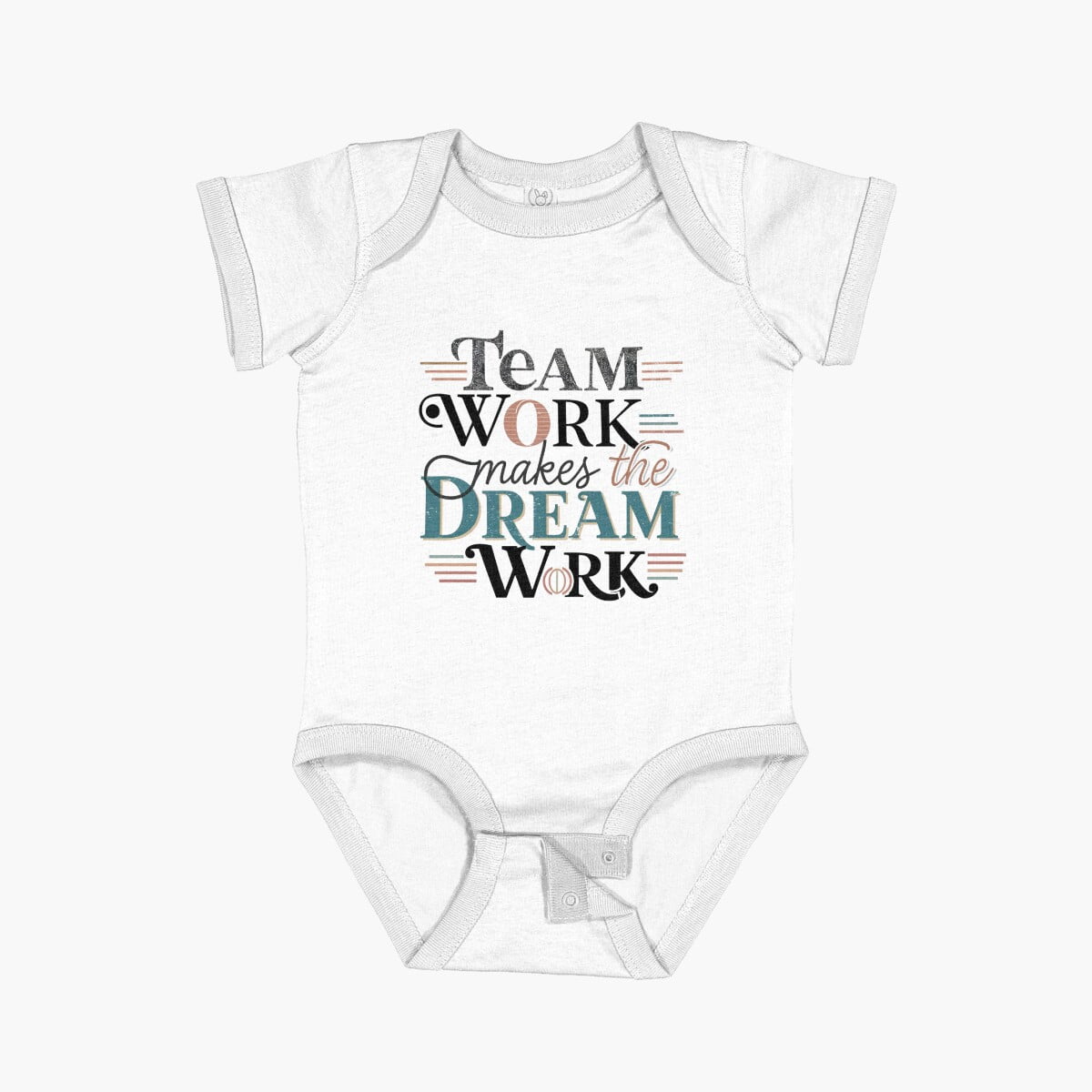 Luvly Team Work Make The Dream Work Short Sleeve Baby One-Piece, New ...