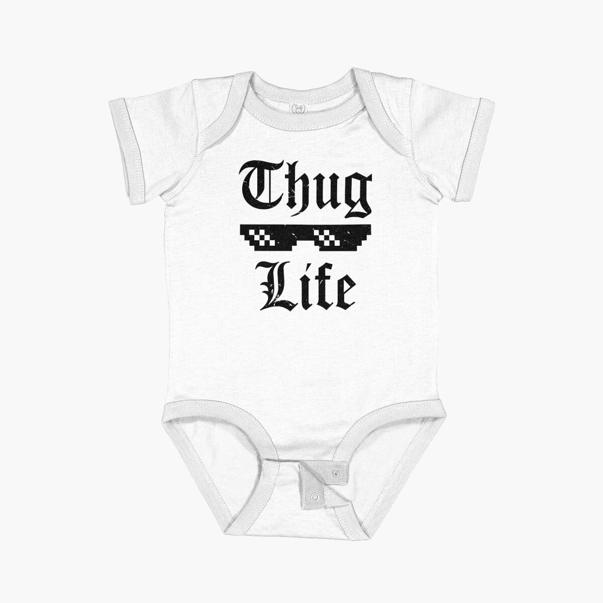 Luvly Thug Life Meme (V2) Short Sleeve Baby One-Piece, New Born, Baby Shower Gift, New Parents ...