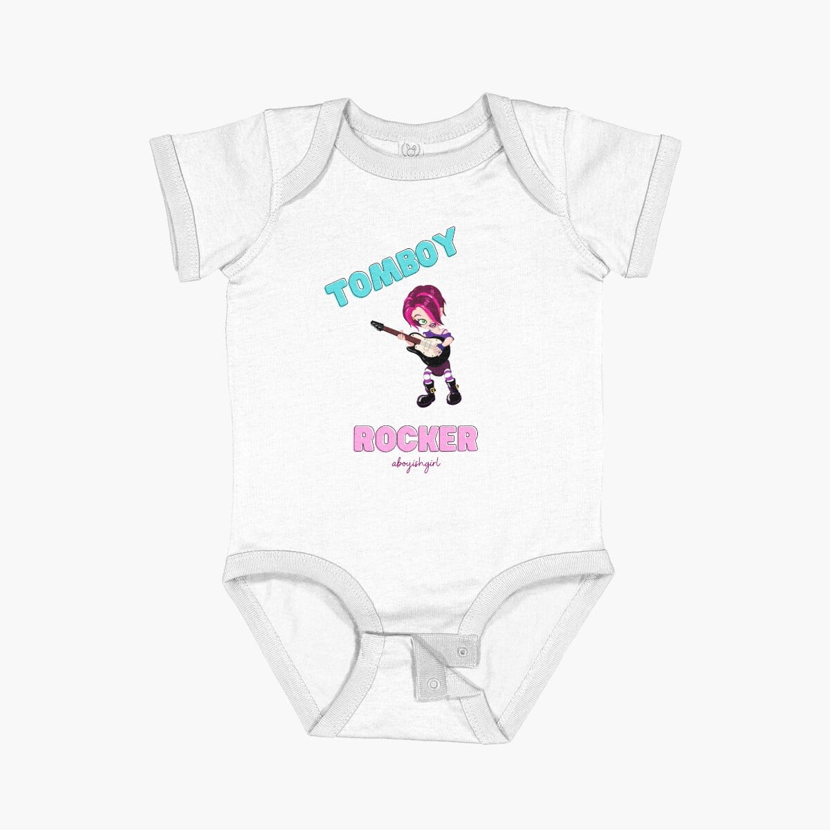 Luvly Tomboy Rocker Short Sleeve Baby One-Piece, New Born, Baby Shower ...