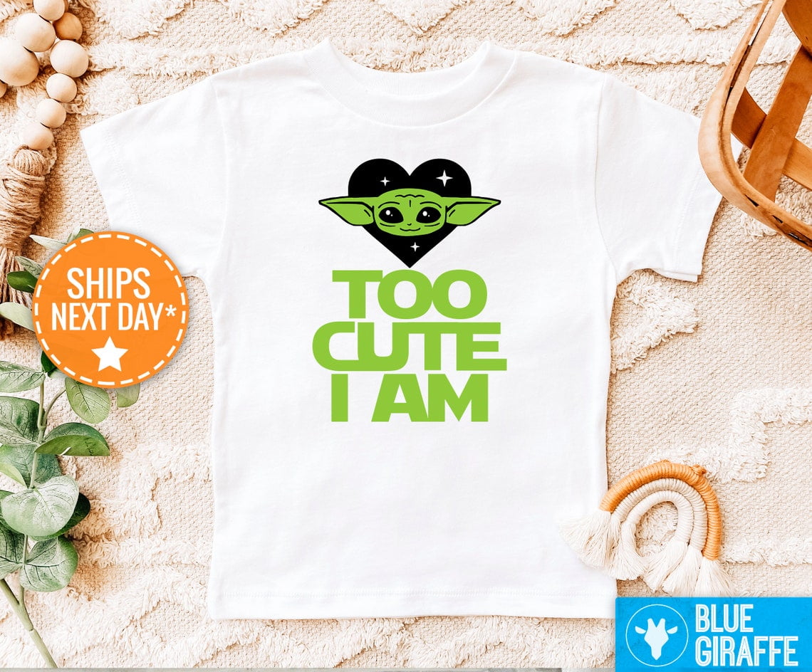 Luvly Too Cute I Am Shirt, Yoda, Funny Baby Onesie, Jedi Baby Clothes ...