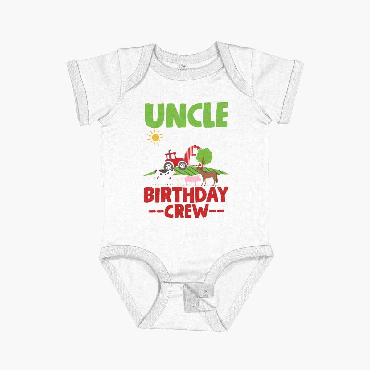 Luvly Uncle Birthday Tractor Farm Animals Short Sleeve Baby One-Piece ...