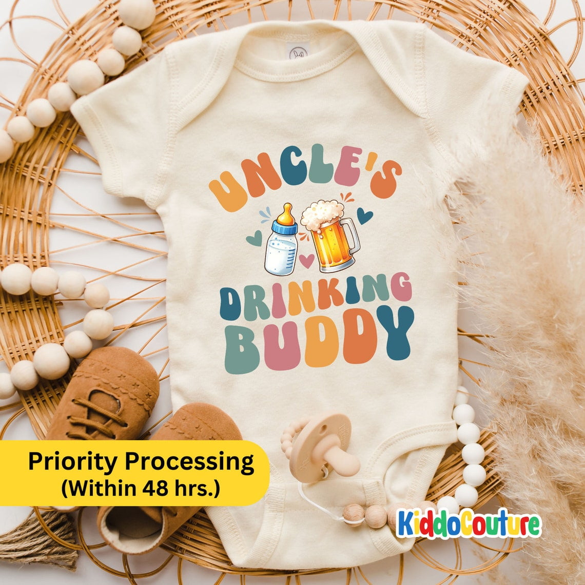 Luvly Uncle'S Buddy, Retro Buddy Baby Bodysuit, Uncle'S Buddy Baby ...