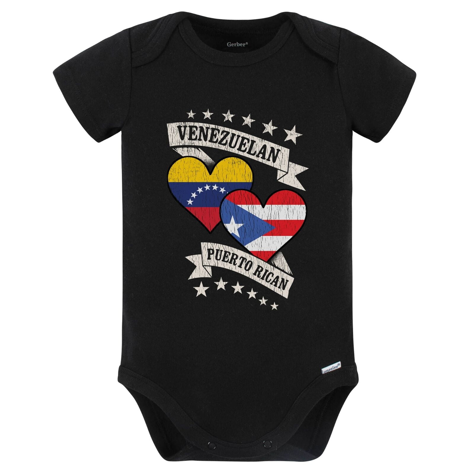 Luvly Venezuela Puerto Rican Heart Flags Venezuela Puerto Rico Baby ...