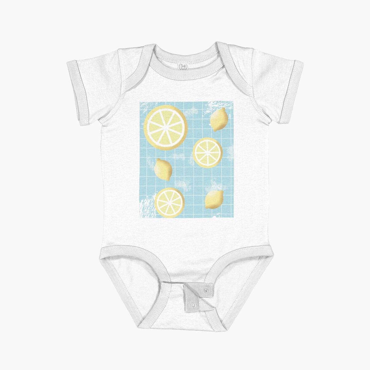Luvly Vintage Lemon Pattern Short Sleeve Baby One-Piece, New Born, Baby ...