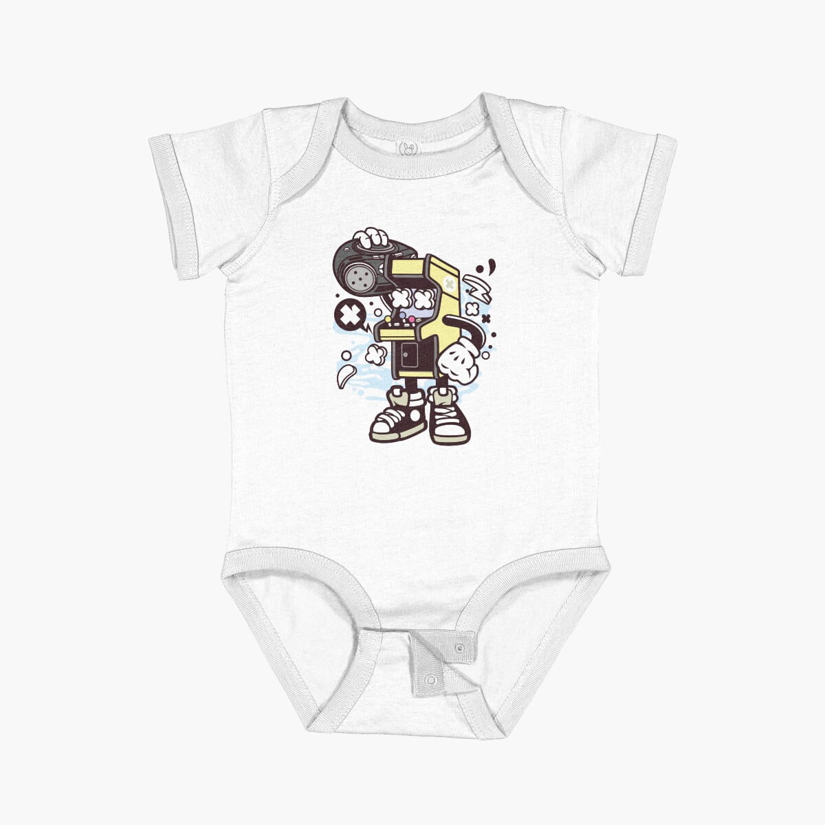 Luvly Vintage Retro Cartoon Arcade Box Short Sleeve Baby One-Piece, New ...