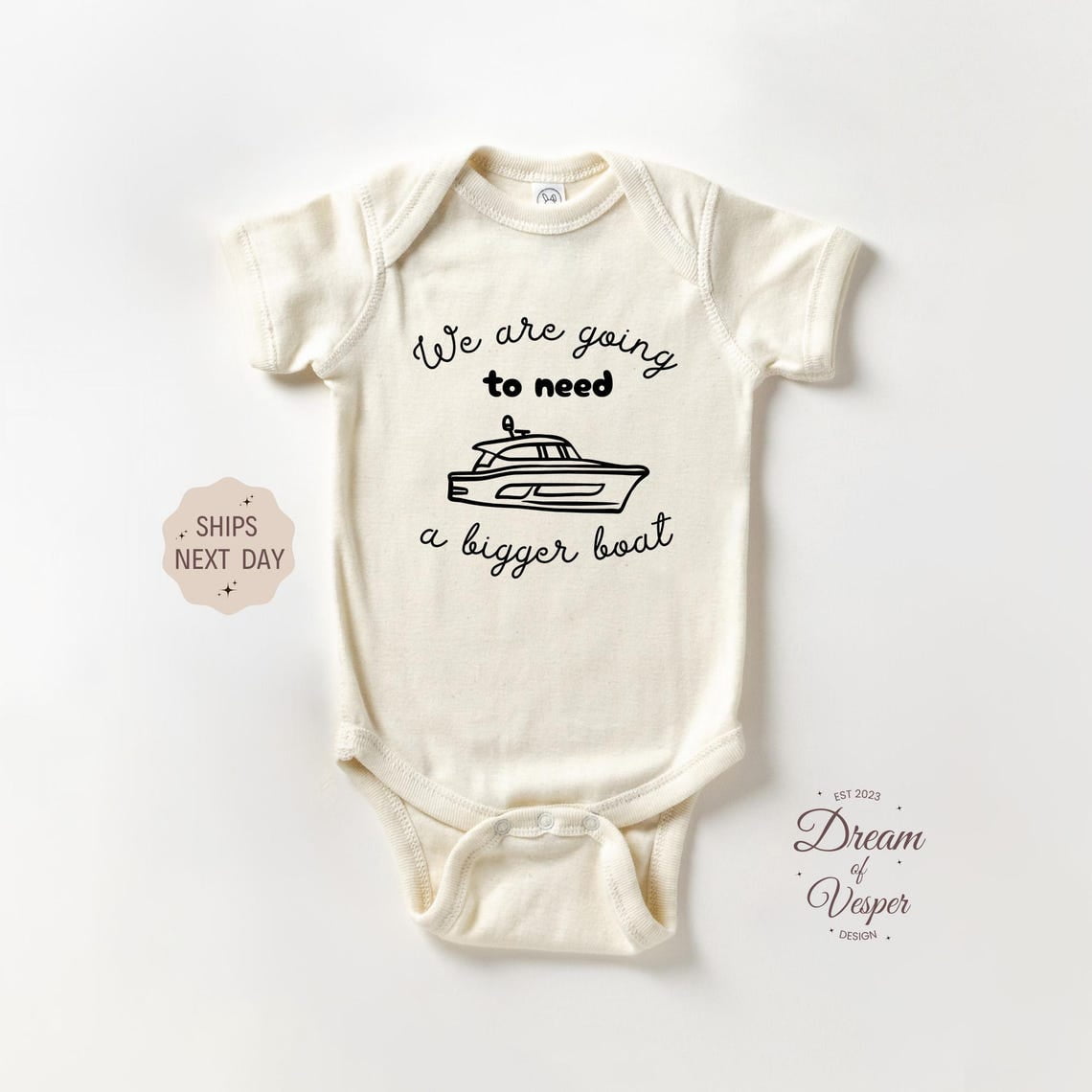 Luvly We’Re Going To Need A Bigger Boat, Funny Pregnancy Announcement Bodysuit, Baby Shower Gift ...