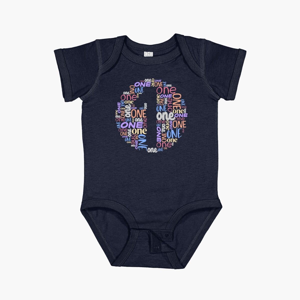 Luvly Word Collage: One (Multiple Colors) Short Sleeve Baby One-Piece ...