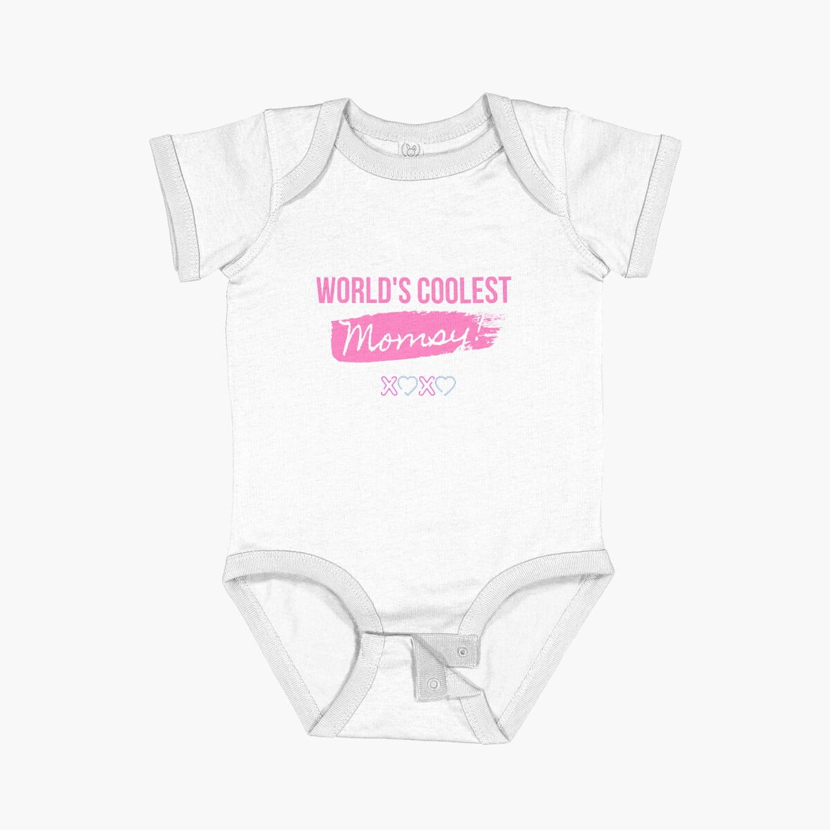 Luvly World'S Coolest Momsy Xoxo In Black Short Sleeve Baby One-Piece ...
